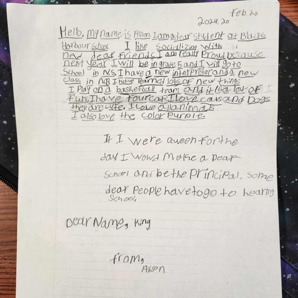 Blacks Harbour School receives letter from representatives of King ...